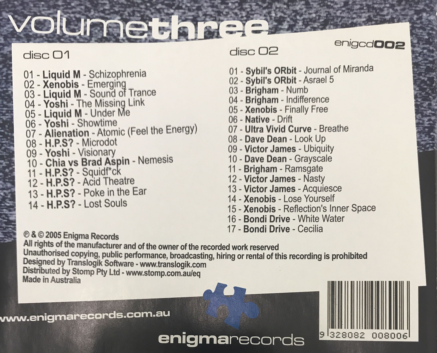 Enigma Records - Volume Three - Ravers Warehouse